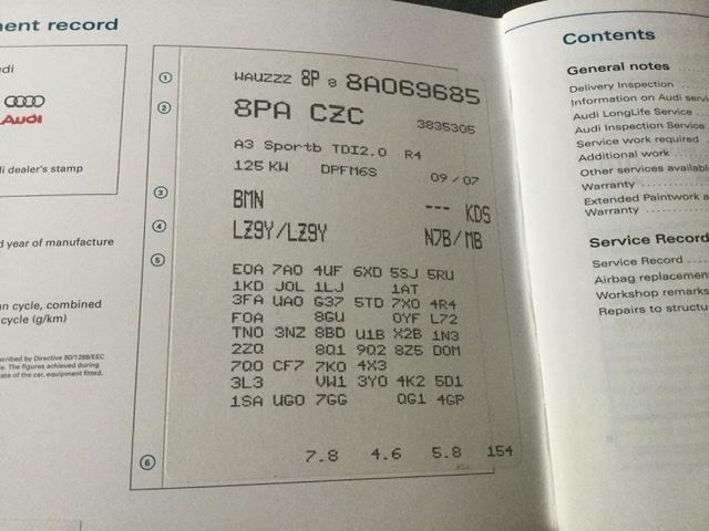 Is my Audi a3 a 8p1 or 8pa ? - Audi A3 (8P) Forum - Audi Owners Club (UK)
